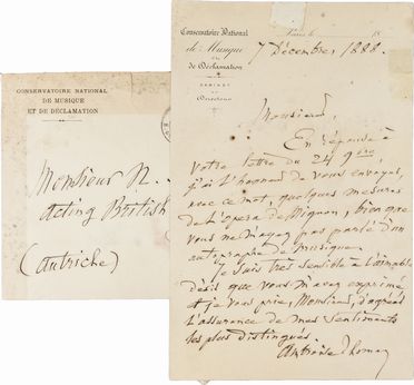 Thomas Ambroise : Lettera autografa firmata inviata al Vice Console ...