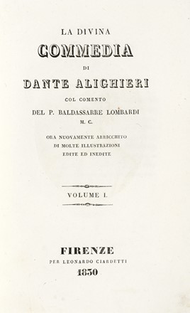 Alighieri Dante : La Divina Commedia [...] col comento del P ...