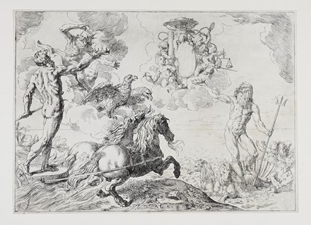Simone Cantarini (Pesaro, 1612 - Verona, 1648) : Quos Ego. Giove ...
