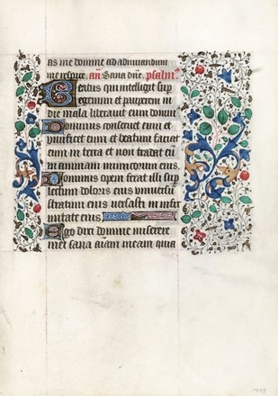 Foglio pergamenaceo miniato proveniente da Libro d'Ore. - Asta Libri ...