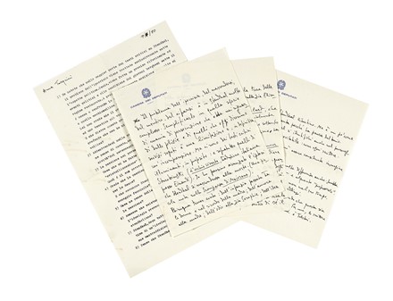 Sciascia Leonardo : Testo autografo non firmato, inviato in risposta ad ...