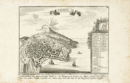Gabriel Bodenehr (Augusta, 1634 - 1727) : CATANIA / Vor ihrem Untergang ...