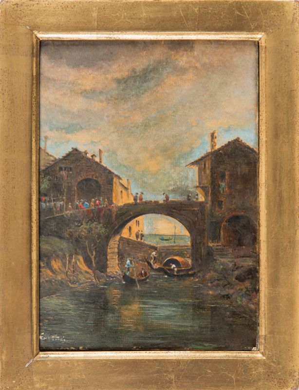 Emilio Papini (Firenze, 1870 - 1950) : Ponte e case. - Asta Libri ...