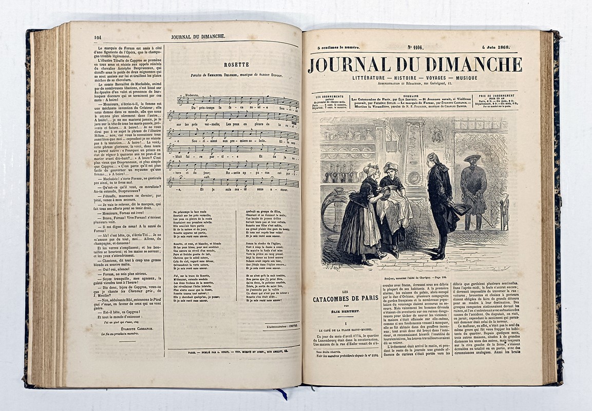 Journal du Dimanche. Littérature, Histoire, Voyages, Musique. - Asta ...