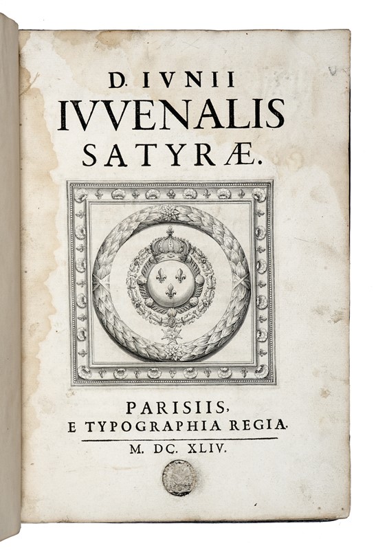 Iuvenalis Decimus Iunius : Satyrae. - Asta Libri, manoscritti e riviste ...