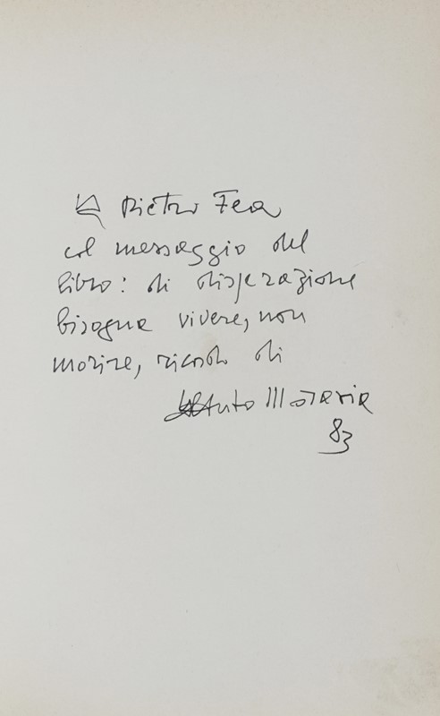 Moravia Alberto : Dedica e firma autografa su libro. - Asta Autografi e ...