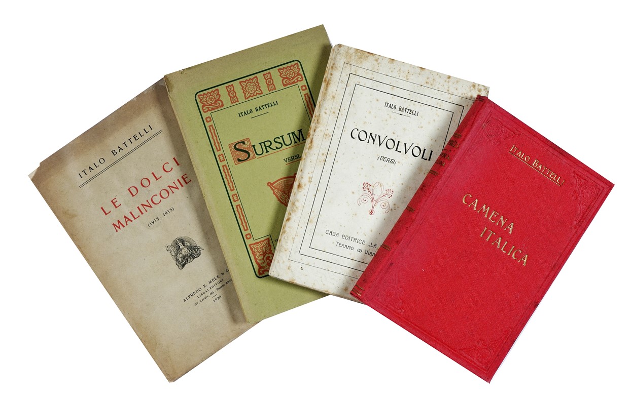 Battelli Italo : Lotto di 4 opere di Italo Battelli, con dedica ...