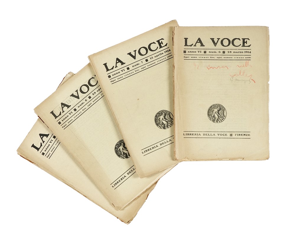 La Voce. Giuseppe Prezzolini, Giovanni Papini (Firenze, 1881 - Firenze ...